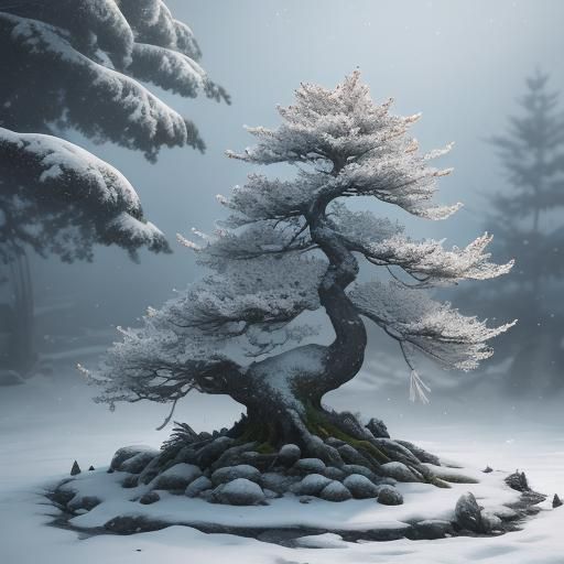 Frostpunk giant bonsai tree snow - Winter Wonderland Bonsai ...