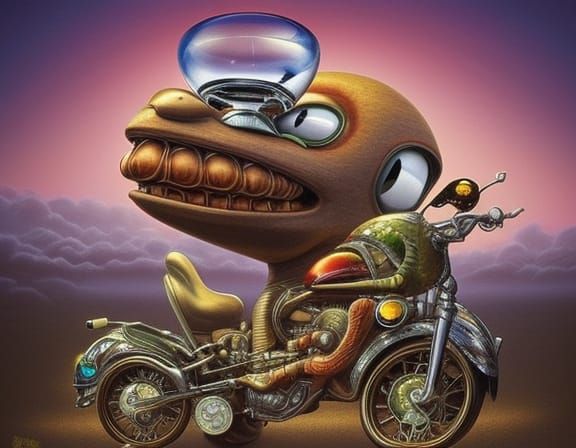 anthropomorphic motorcycles;herd of wild anthropomorphic living ...