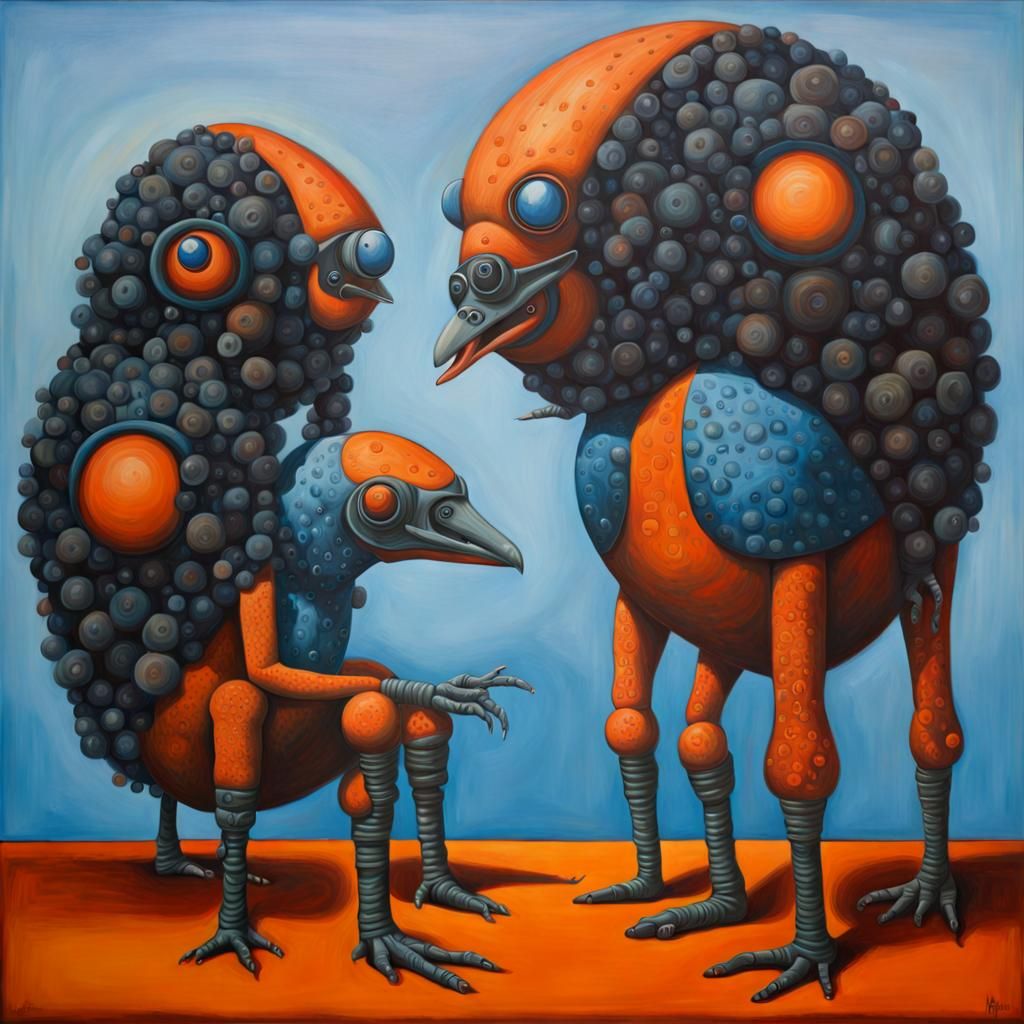 A detailed, surreal, rule of thirds, oil painting of "Tab­kror­flark ...