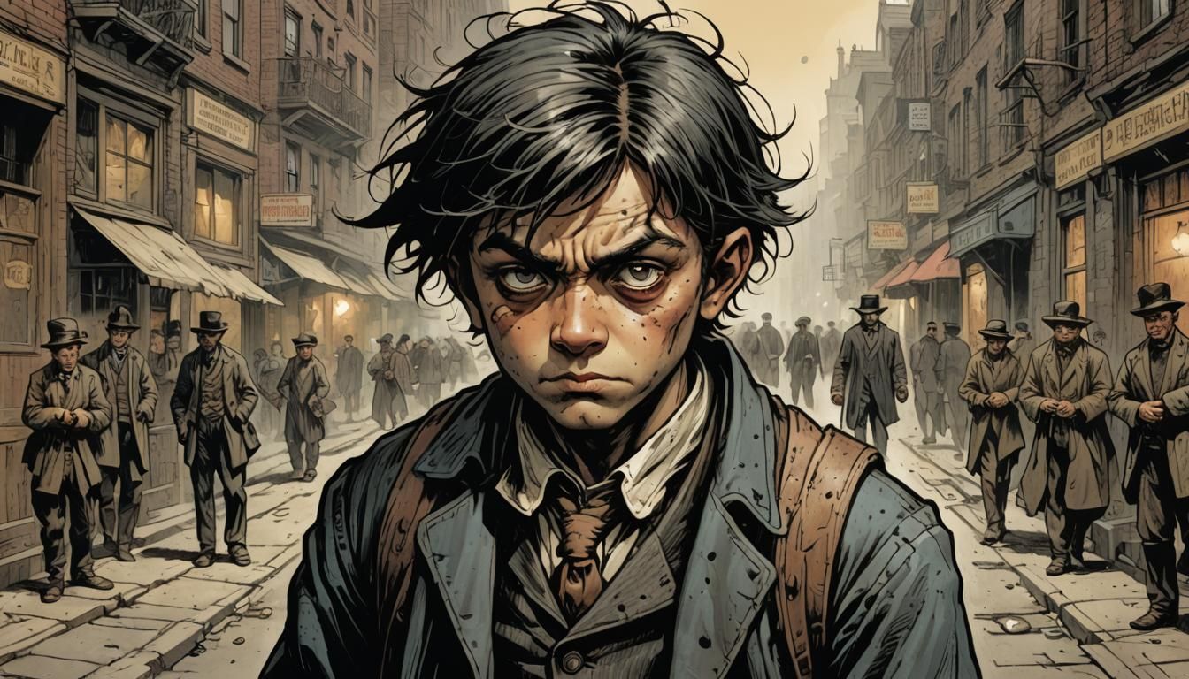 An incredulous street urchin with a face like a smacked bottom - AI ...