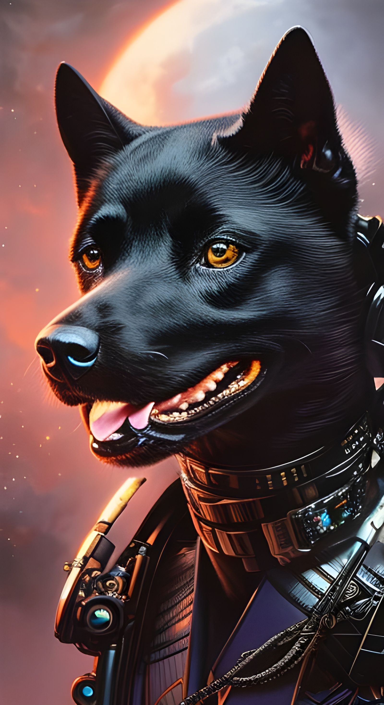Black bionic dog - AI Generated Artwork - NightCafe Creator