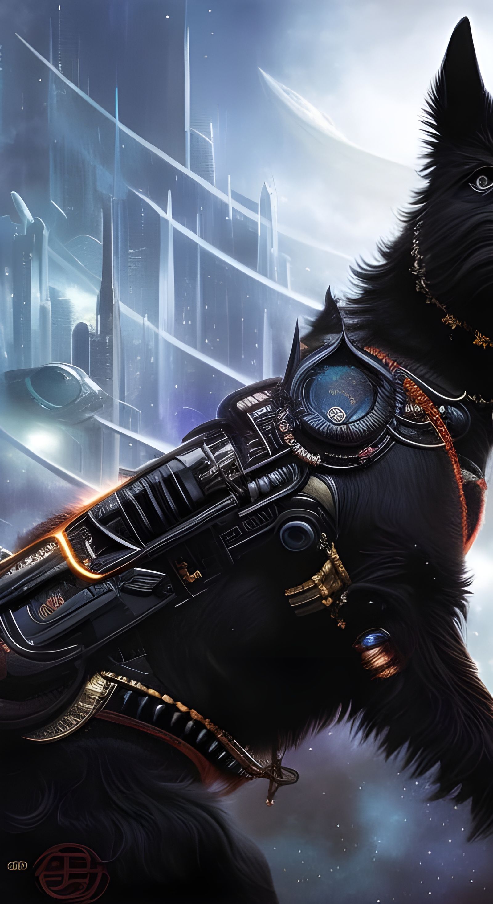 Black bionic dog - AI Generated Artwork - NightCafe Creator