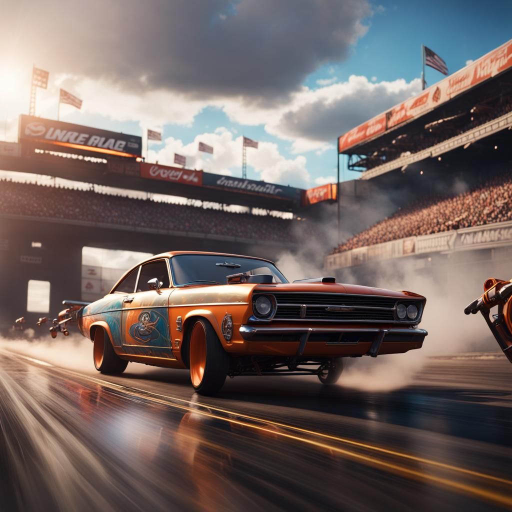 Thundering Race Day Showdown - AI Generated Artwork - NightCafe Creator