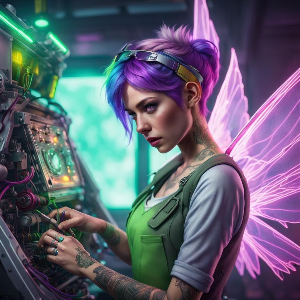 Tinkerbell as an engineer - AI Generated Artwork - NightCafe Creator