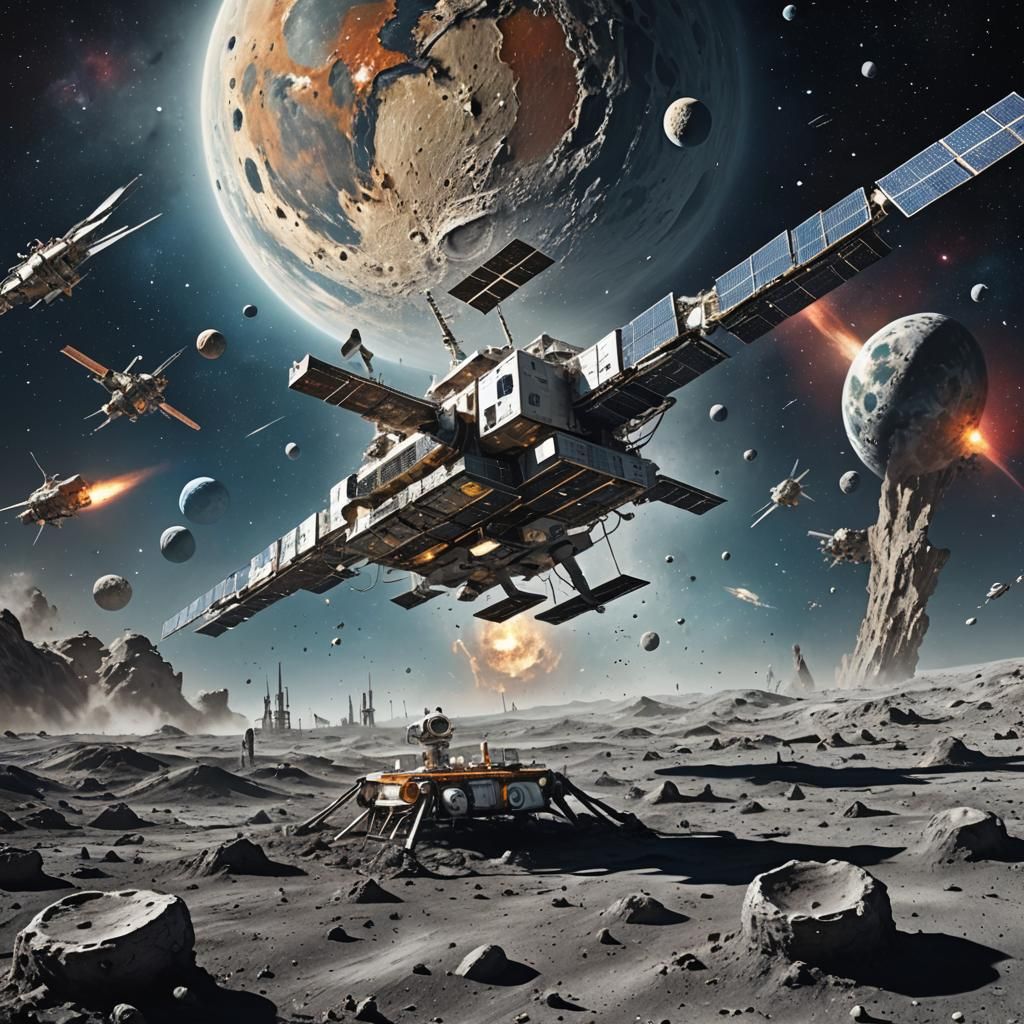 Space station on the Moon - AI Generated Artwork - NightCafe Creator