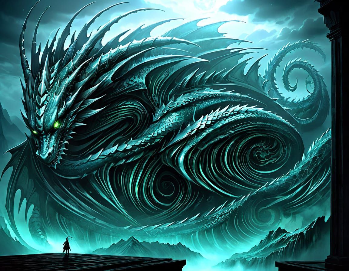 Majestic Dragon Born from Dark Shadows in Anime St... - AI Art