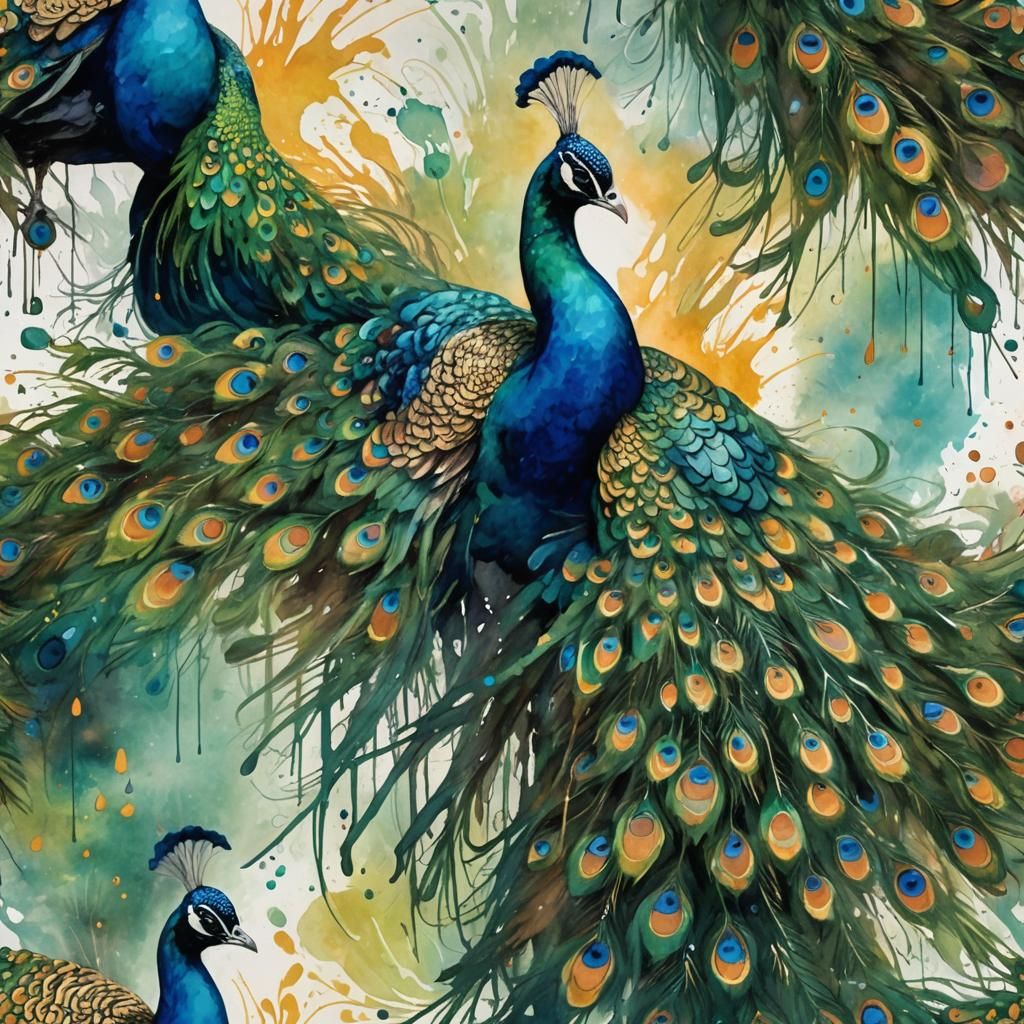 Abstract Peacock - AI Generated Artwork - NightCafe Creator