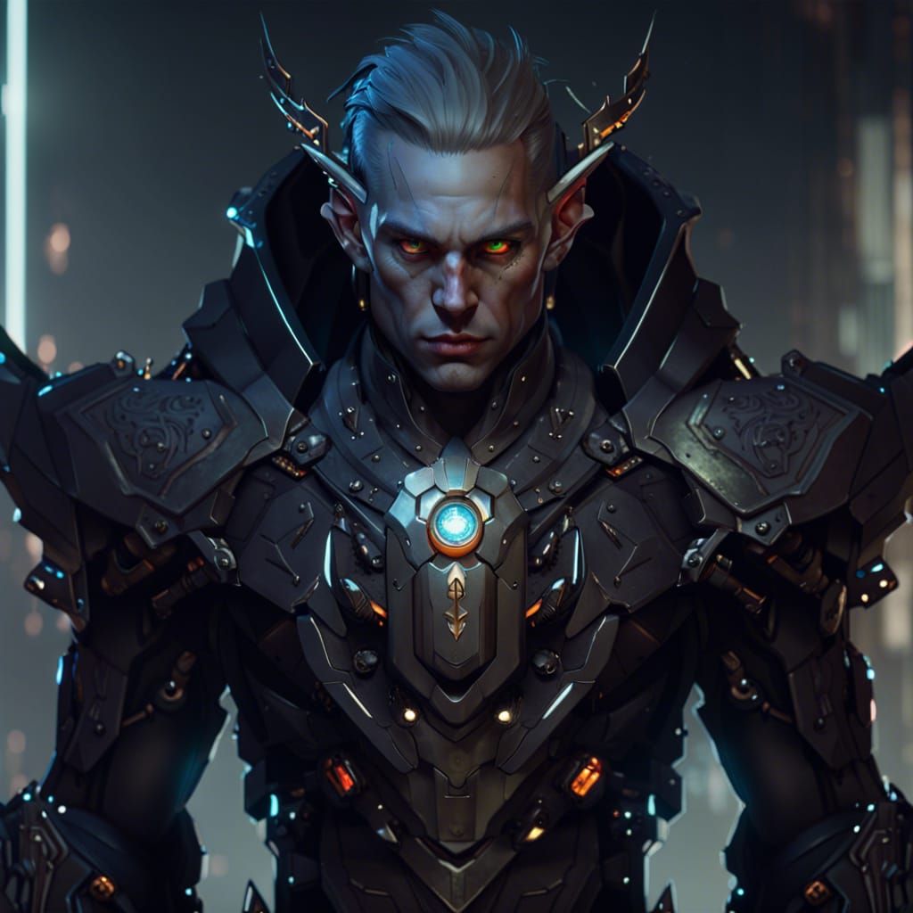 male cyborg-elf - AI Generated Artwork - NightCafe Creator