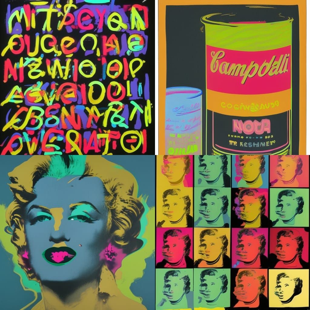 The minds eye in neon colours, by Andy Warhol - AI Generated Artwork ...