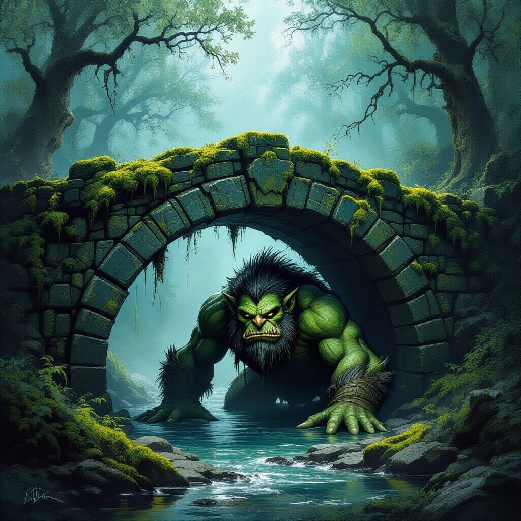 Troll under bridge - Menacing Troll Under Ancient Stone Brid...