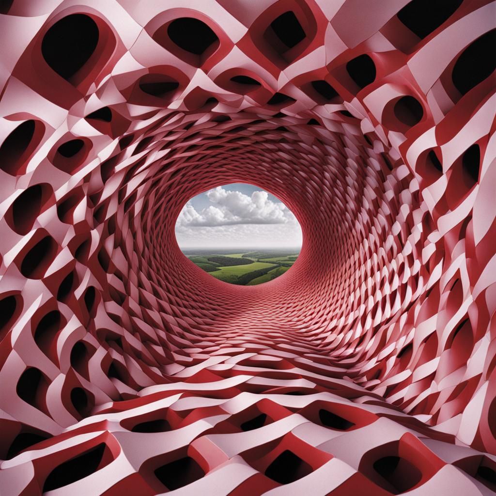 woven basket Optical illusion’ of inside tornadic views going deeper in ...