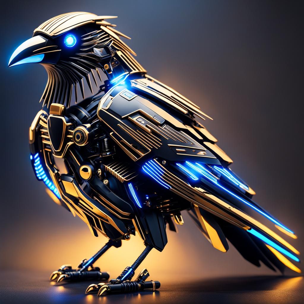 A cyberpunk crow - AI Generated Artwork - NightCafe Creator