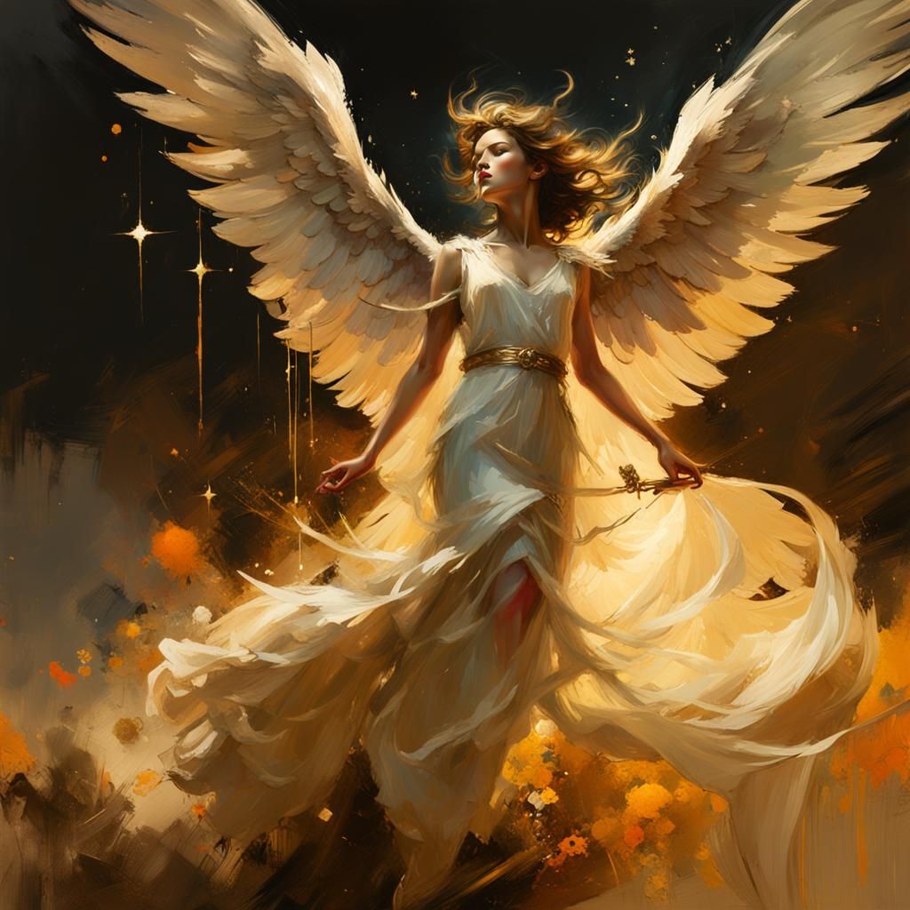becoming an angel - AI Generated Artwork - NightCafe Creator