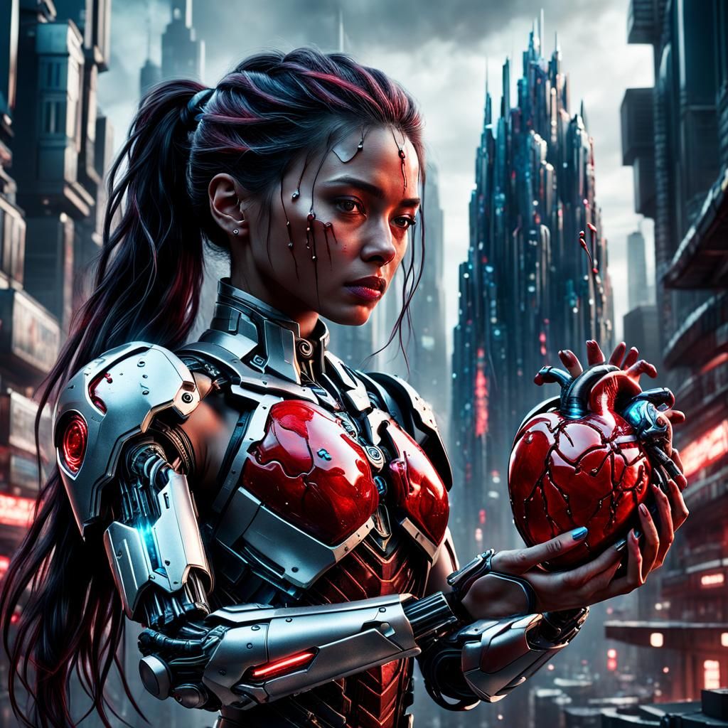 Cyborg Heart - AI Generated Artwork - NightCafe Creator