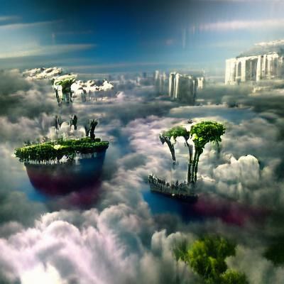 Floating islands - AI Generated Artwork - NightCafe Creator