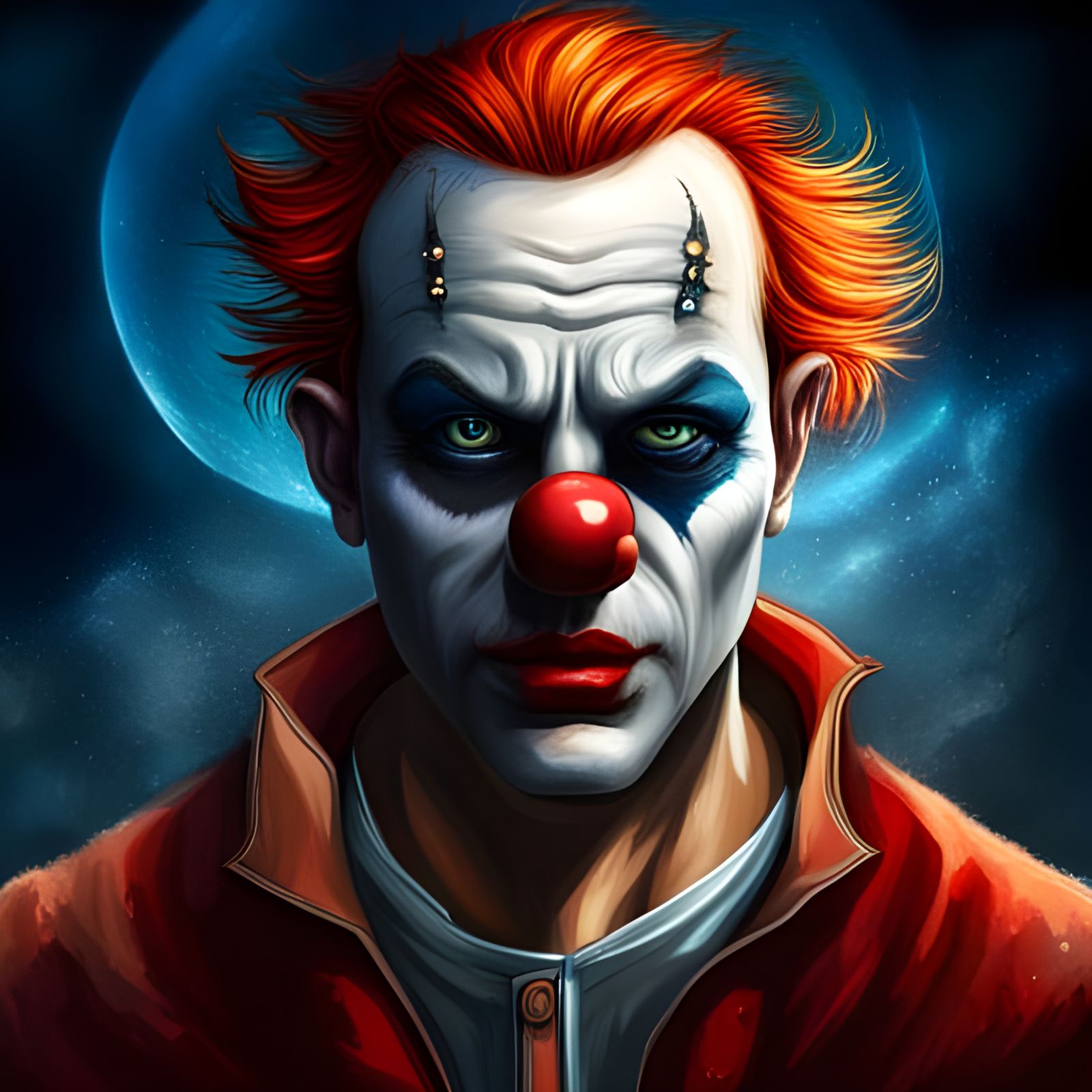 The moody clown, that stalks the night - AI Generated Artwork ...