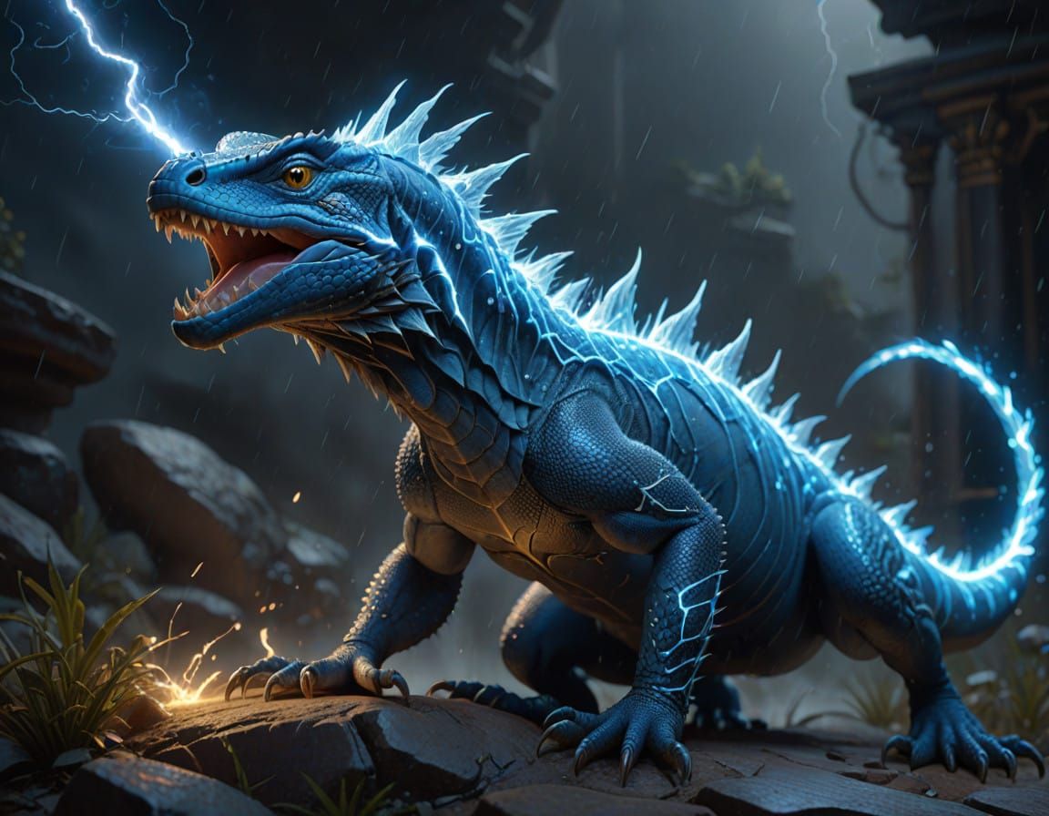 Shocker Lizard, small magical beast capable of emitting a deadly charge ...