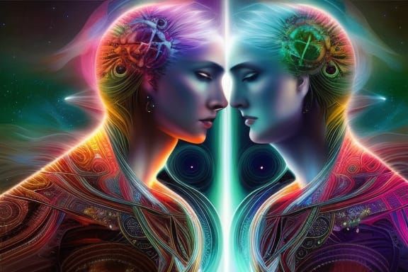 Ethereal Soul Merge in New Age Art Style - AI Art