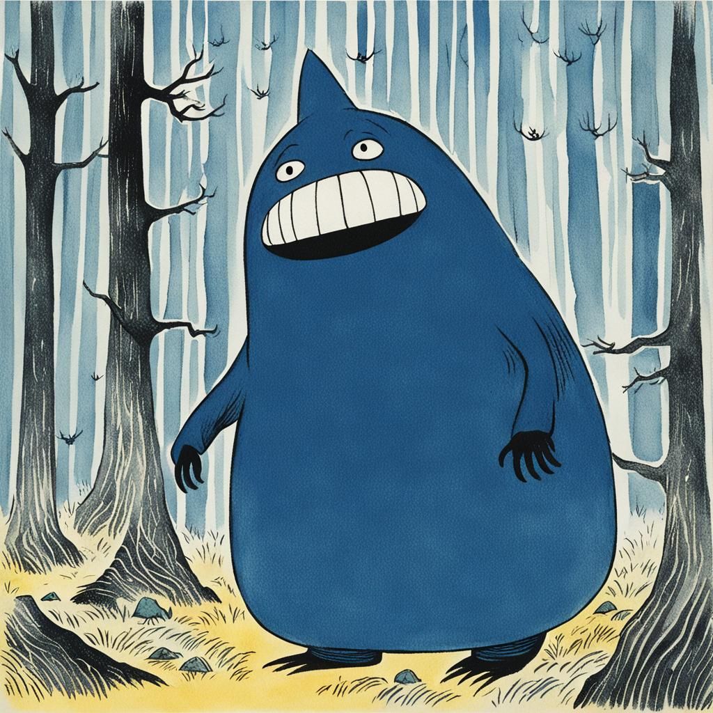 I wanted the Groke from Moomin - AI Generated Artwork - NightCafe Creator