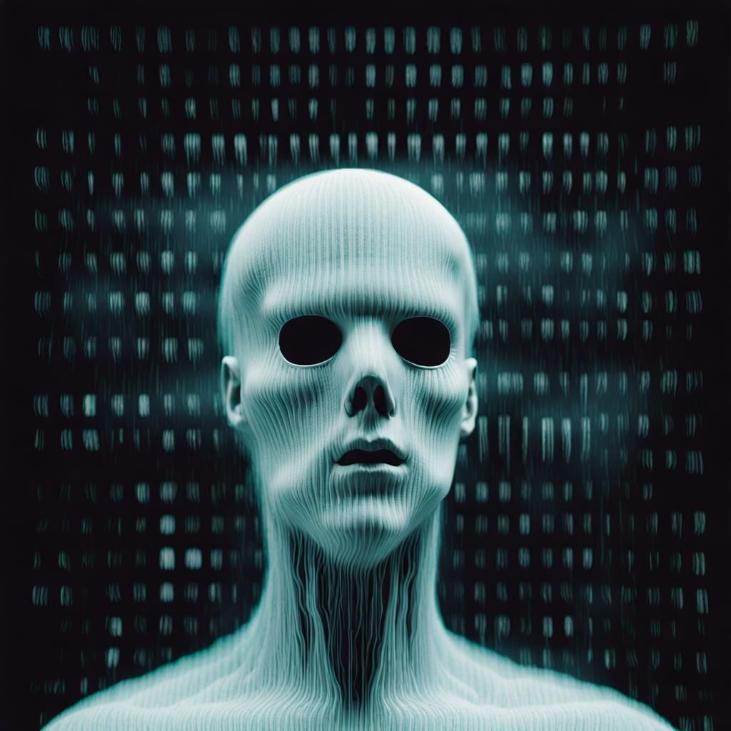 Virtual computer virus ghost glitchy white noise Kodak Ektar horror ...