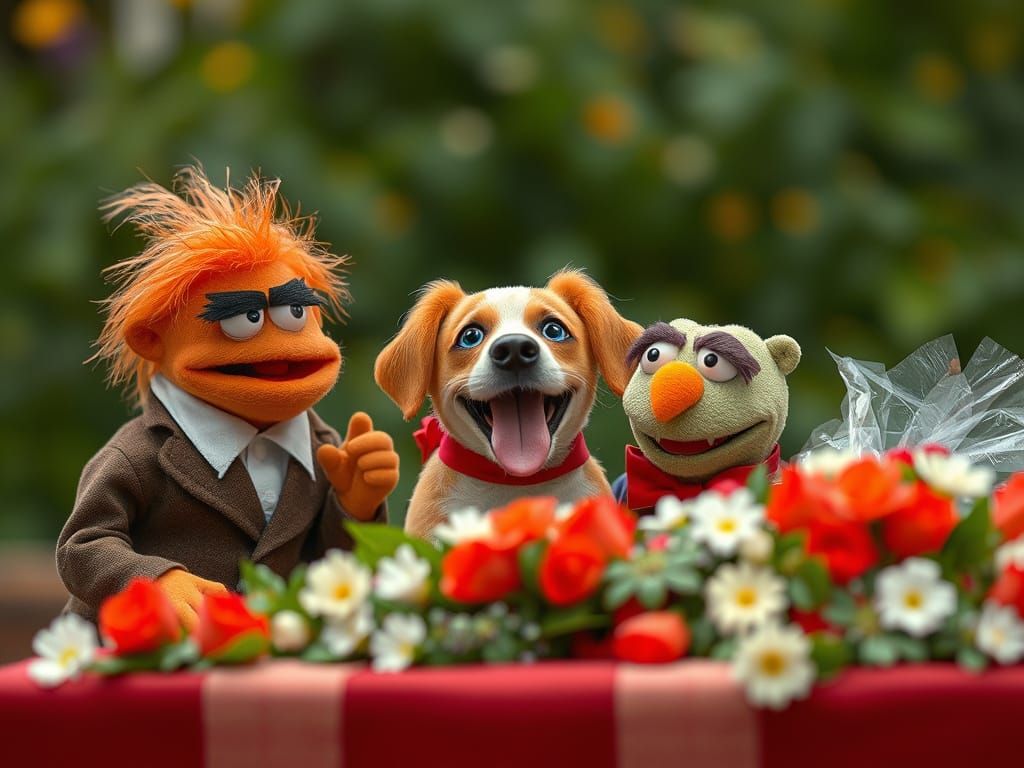 Angry Puppets at a Beloved Pet's Funeral