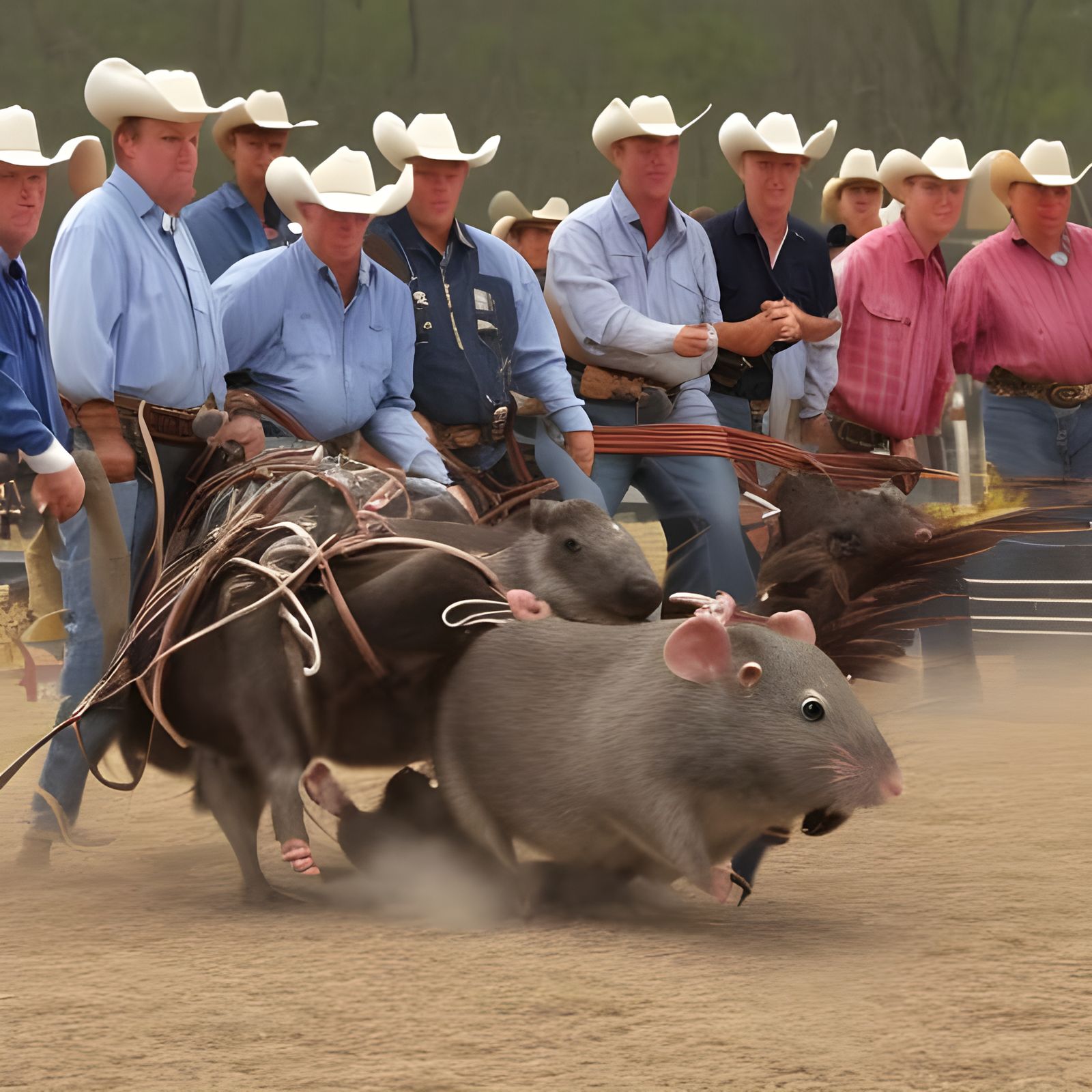 Southern good old boys at the rat rodeo, accurate and vivid - AI ...