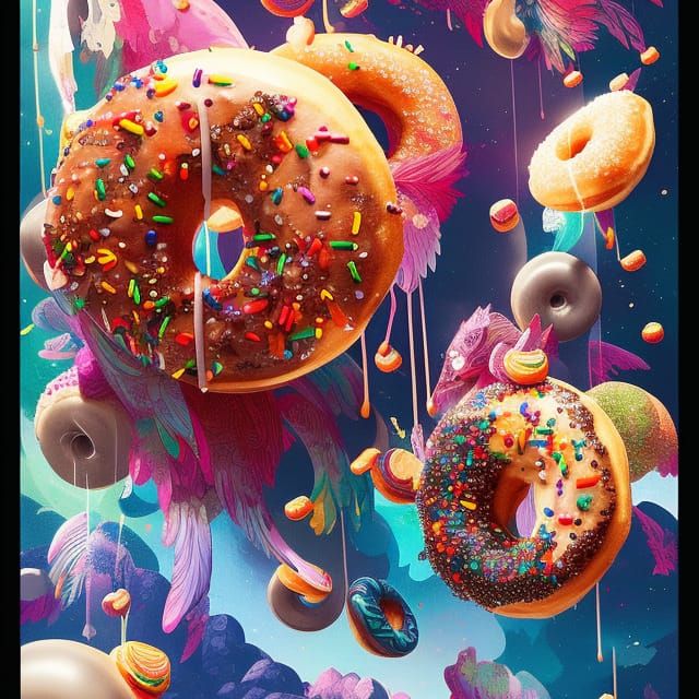 It’s Raining Donuts! - AI Generated Artwork - NightCafe Creator