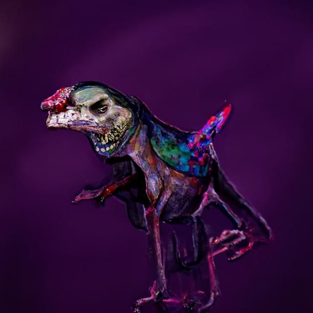 Painted Zombie Raptor - AI Generated Artwork - NightCafe Creator