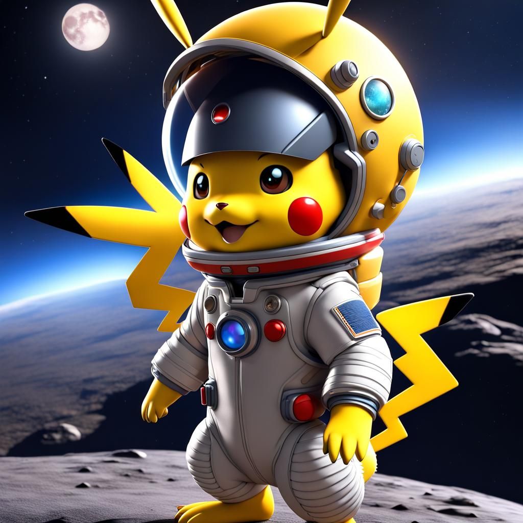 Picachu en la luna - AI Generated Artwork - NightCafe Creator