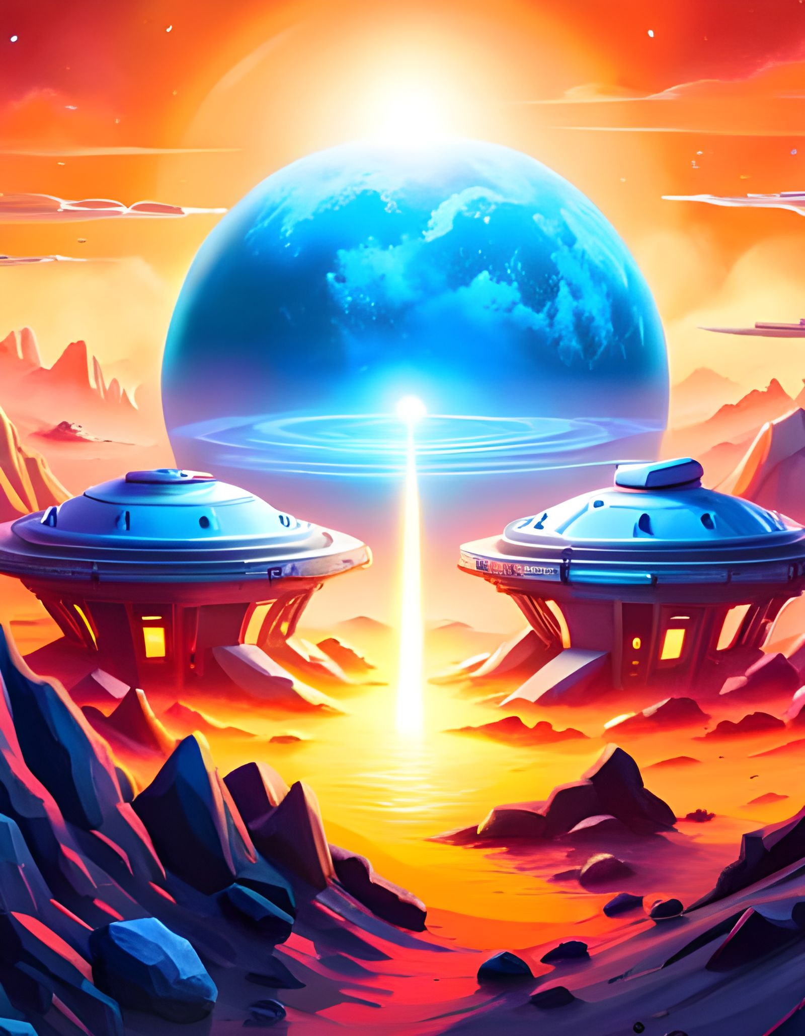 Alien station on Mars - AI Generated Artwork - NightCafe Creator