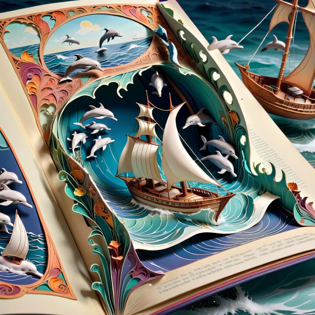The Pop-up Book of Sailors Tales - AI Generated Artwork - NightCafe Creator