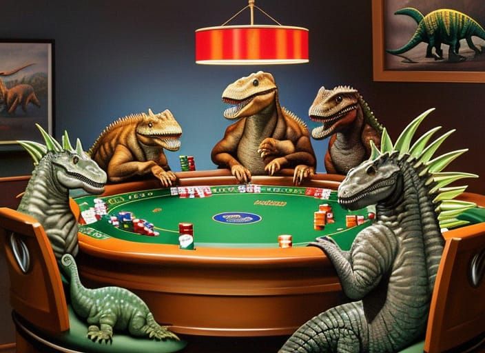 "Dinosaurs Playing Poker" by Cassius Marcellus Coolidge, 1903 - AI ...