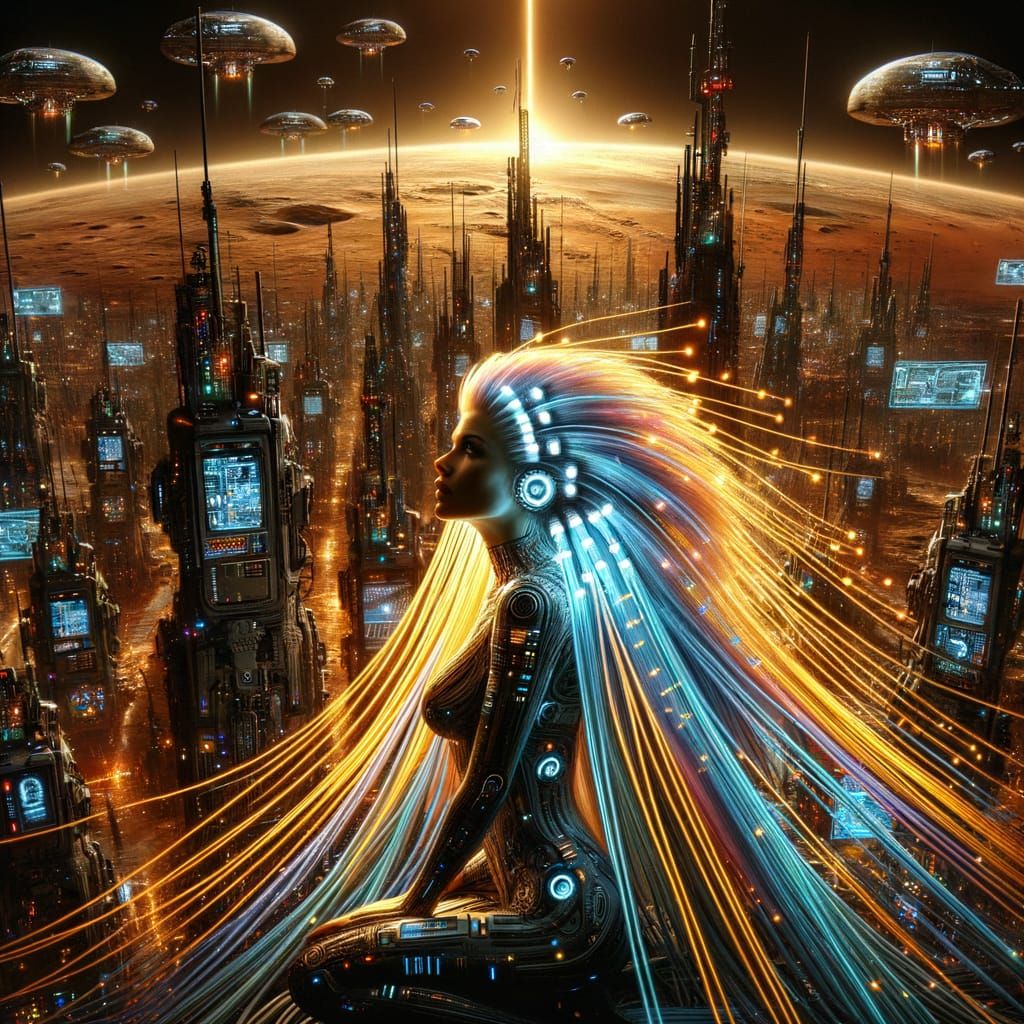 Neon Tresses: The Cyberpunk Rapunzel