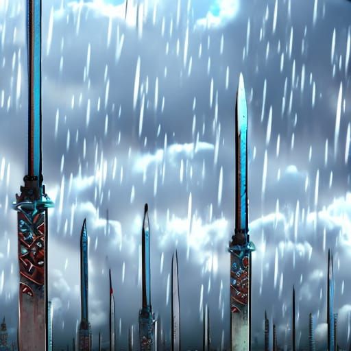 A rain of swords 🌧🗡 - AI Generated Artwork - NightCafe Creator
