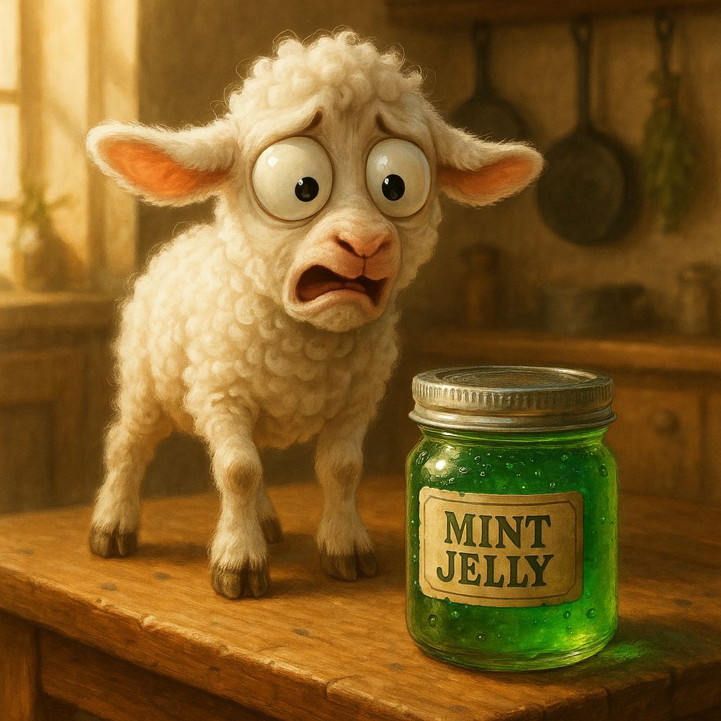Nervous Lamb - Shocked Lamb Confronts Mint Jelly: Culinary S...