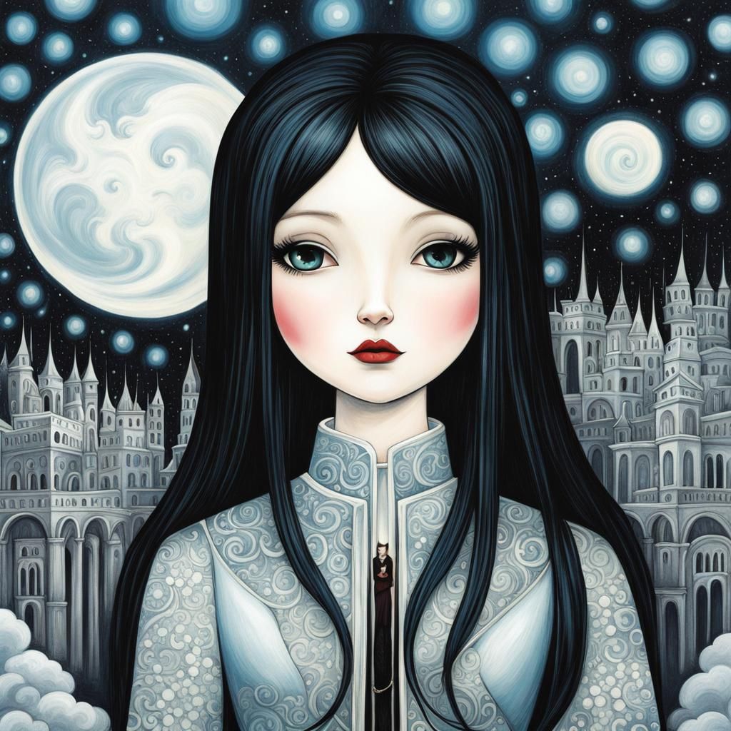 Adorable chibi goth punk anime girl in a gothic castle by Benjamin ...