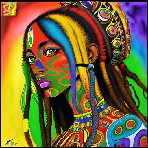Rastafarian woman ganja leroy brown cinematic dramatic expressionism ...