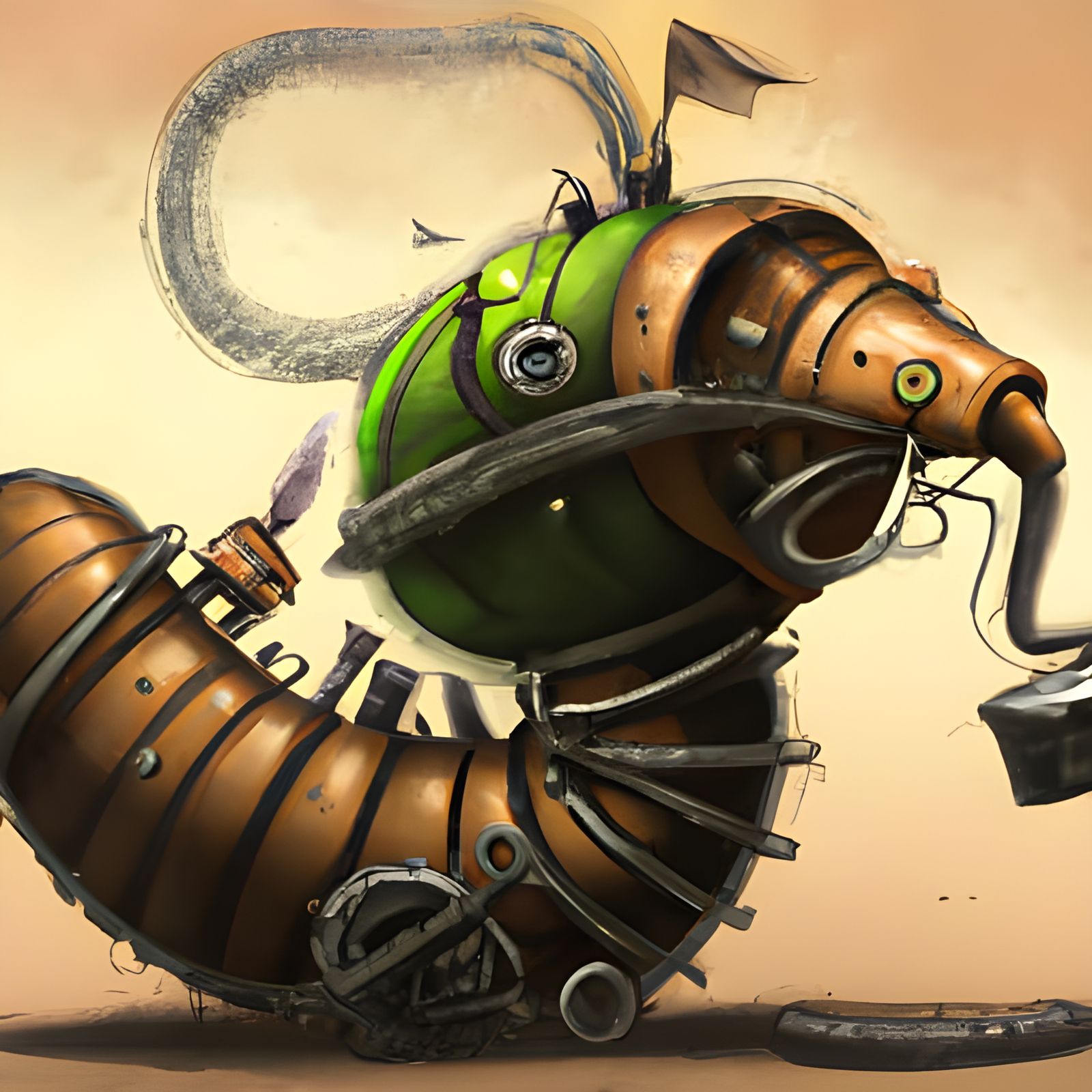 Worm - Steampunk - AI Generated Artwork - NightCafe Creator