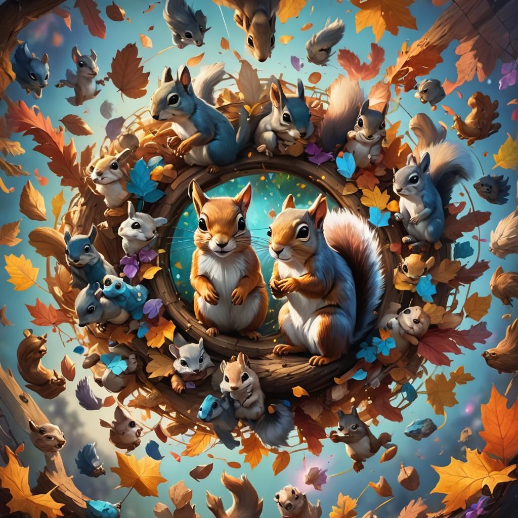 Magic squirrel nest - AI Generated Artwork - NightCafe Creator