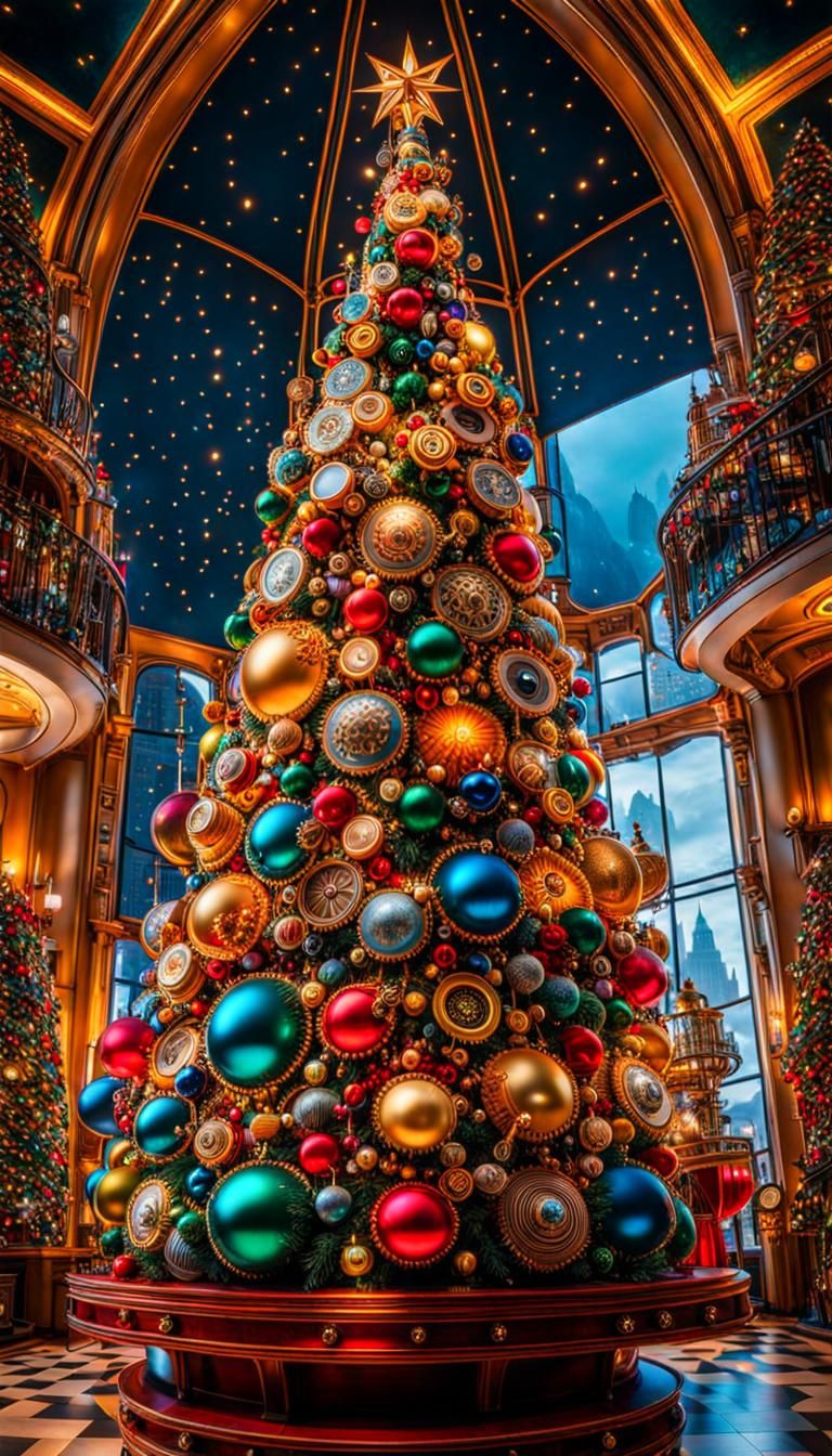 Maximalist Christmas Tree 07 - AI Generated Artwork - NightCafe Creator
