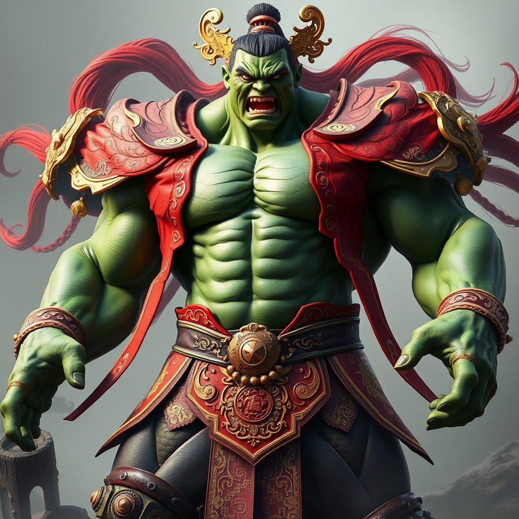 Hulk as China. - Hulk as Imperial Chinese Warrior in Jade an...