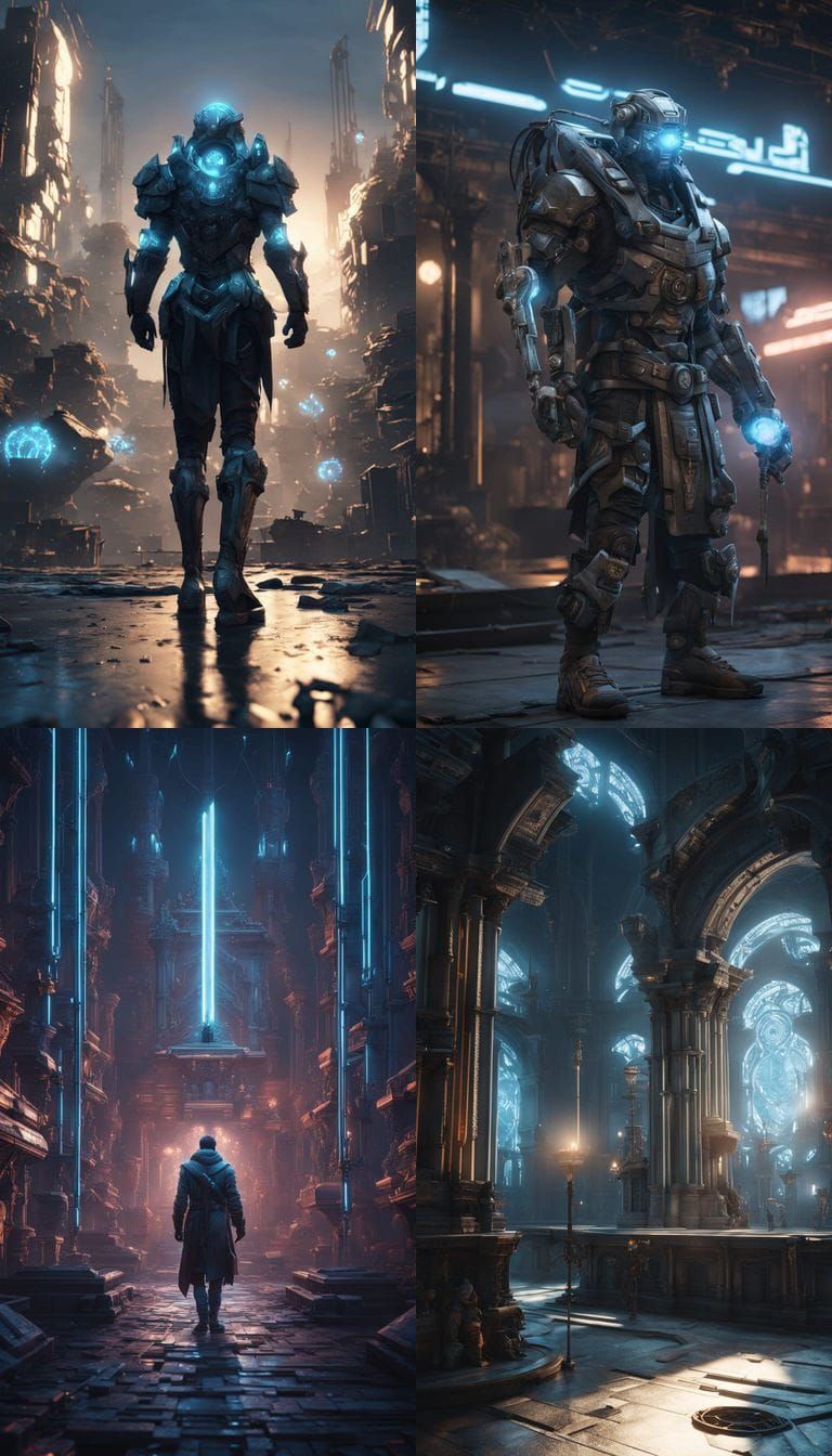 Epic Cyberpunk Arcane Staff in Realistic 3D - AI Art