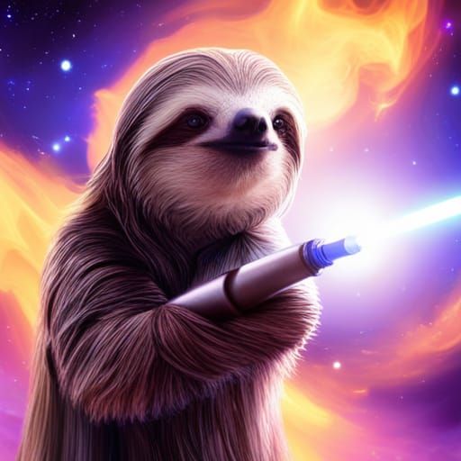 Weird Jedi Sloth - AI Generated Artwork - NightCafe Creator