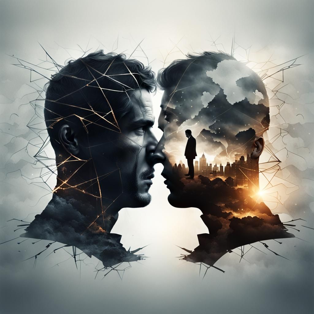 Confronting Shadows: The Inner Duel of Humanity - AI Generated Artwork ...