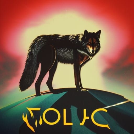 80s inspired Album Cover Design 4 - Wolf in 80s Jacket: Albu...