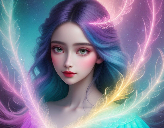 Sylph of mind - Dreamlike Ethereal Beauty in Vibrant Oil Pai...