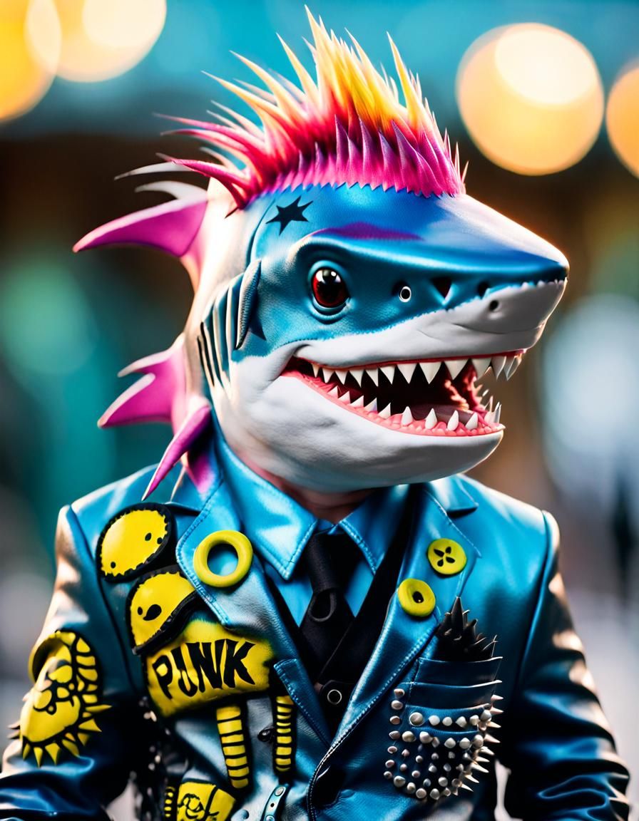 Punk Rock Shark - AI Generated Artwork - NightCafe Creator