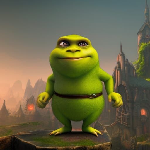 shreks cousin with abes - AI Generated Artwork - NightCafe Creator