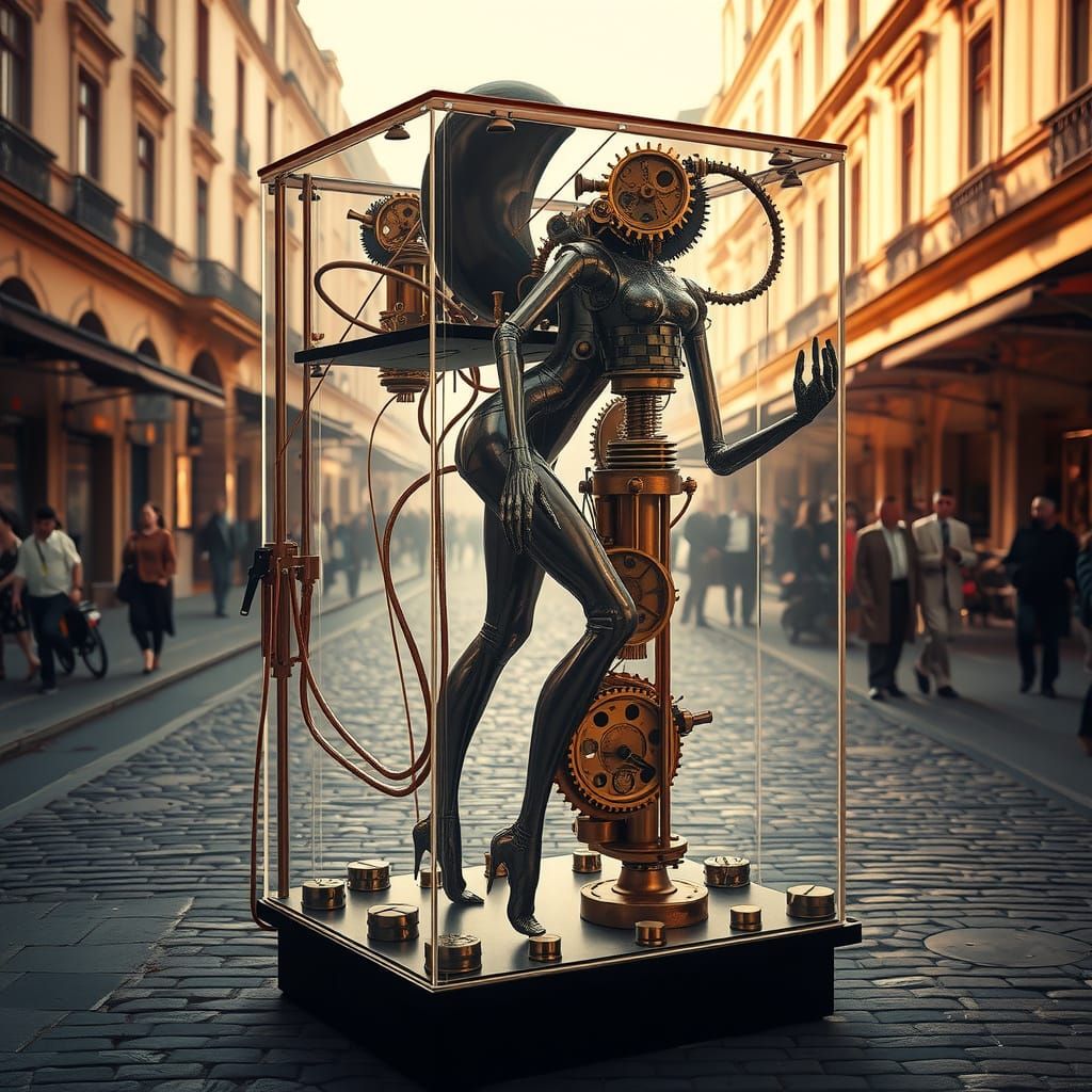 Apparatus - Steampunk Chimera in Intricate Clockwork Apparat...