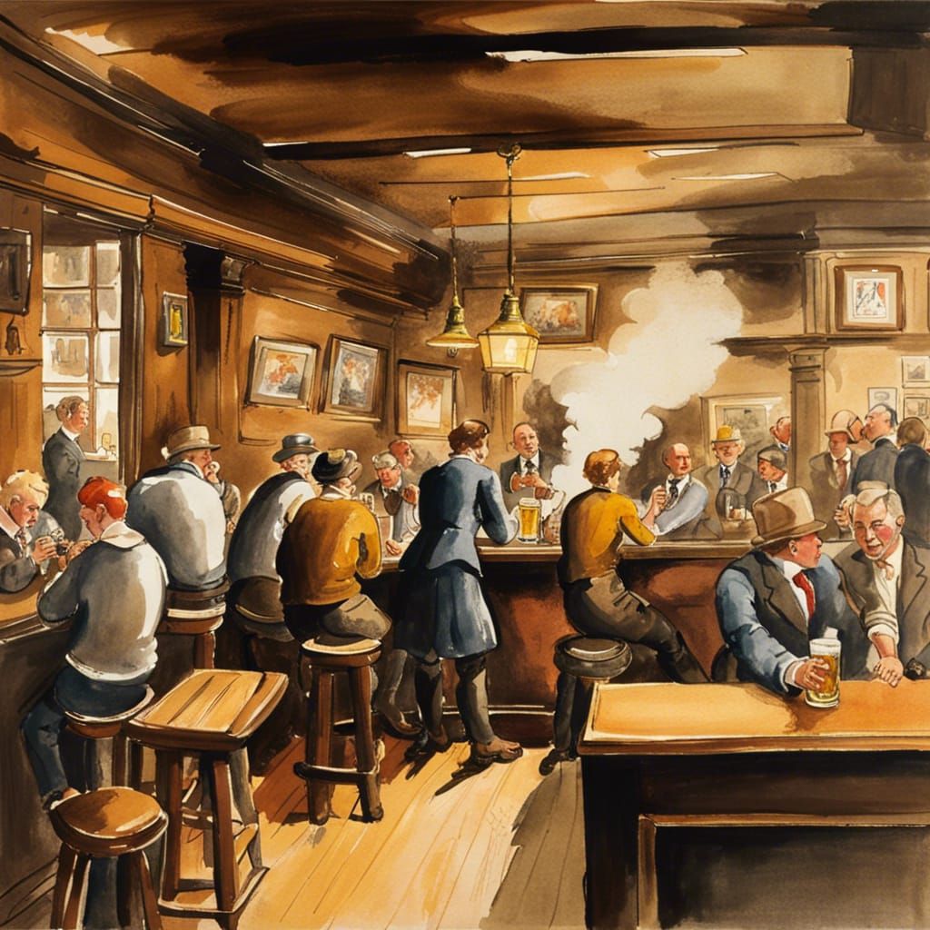 London pub scene 1900s - AI Generated Artwork - NightCafe Creator
